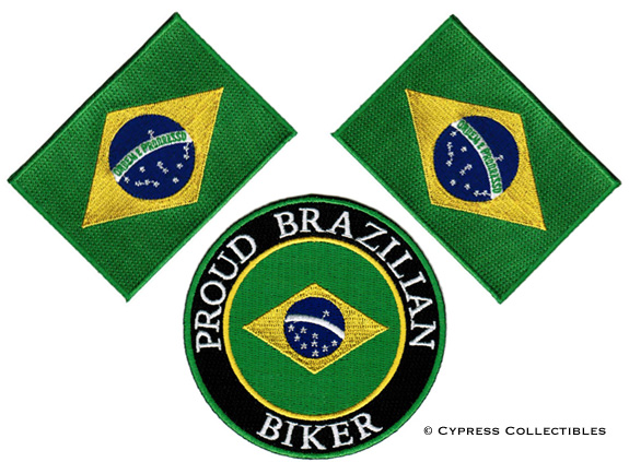 Buy LOT 3 PROUD BRAZILIAN BIKER IRON-ON PATCH BRAZIL FLAG embroidered BRASIL in Austin, Texas ...