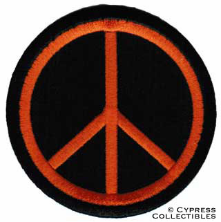 Find BLACK/ORANGE PEACE SIGN BIKER PATCH - EMBROIDERED MOTORCYCLE ...
