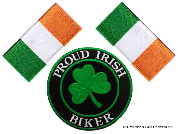 Find LOT of 3 - PROUD IRISH BIKER IRON-ON PATCH IRELAND FLAG ...