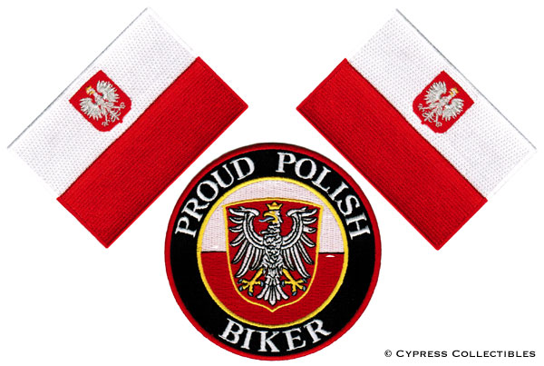 Purchase LOT of 3 - PROUD POLISH BIKER IRON-ON PATCH POLAND FLAG ...