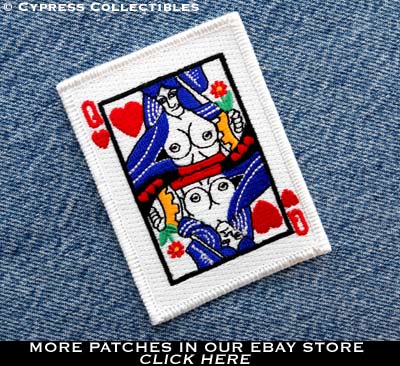 Purchase QUEEN of HEARTS iron-on BIKER PATCH - Embroidered Card ...