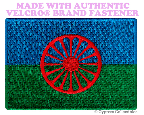 ROMANI GYPSY FLAG PATCH EUROPE EMBROIDERED SOUVENIR w/ VELCRO® Brand ...
